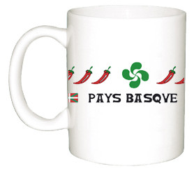 Mug croix basque verte # Vente d'articles basques